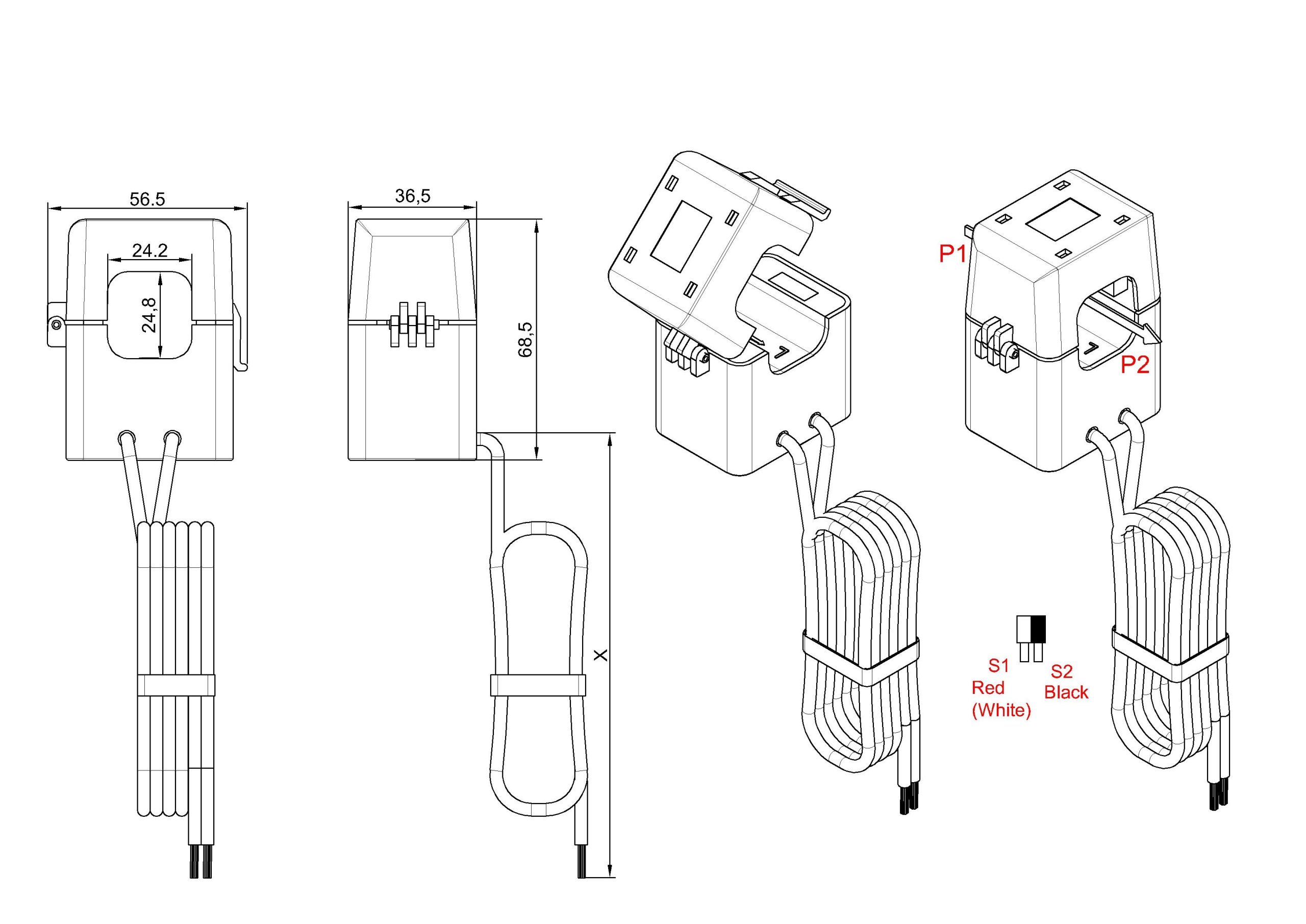 XH-SCT-T24 Split Core Current Transformer CTs - Jiangyin Spark ...